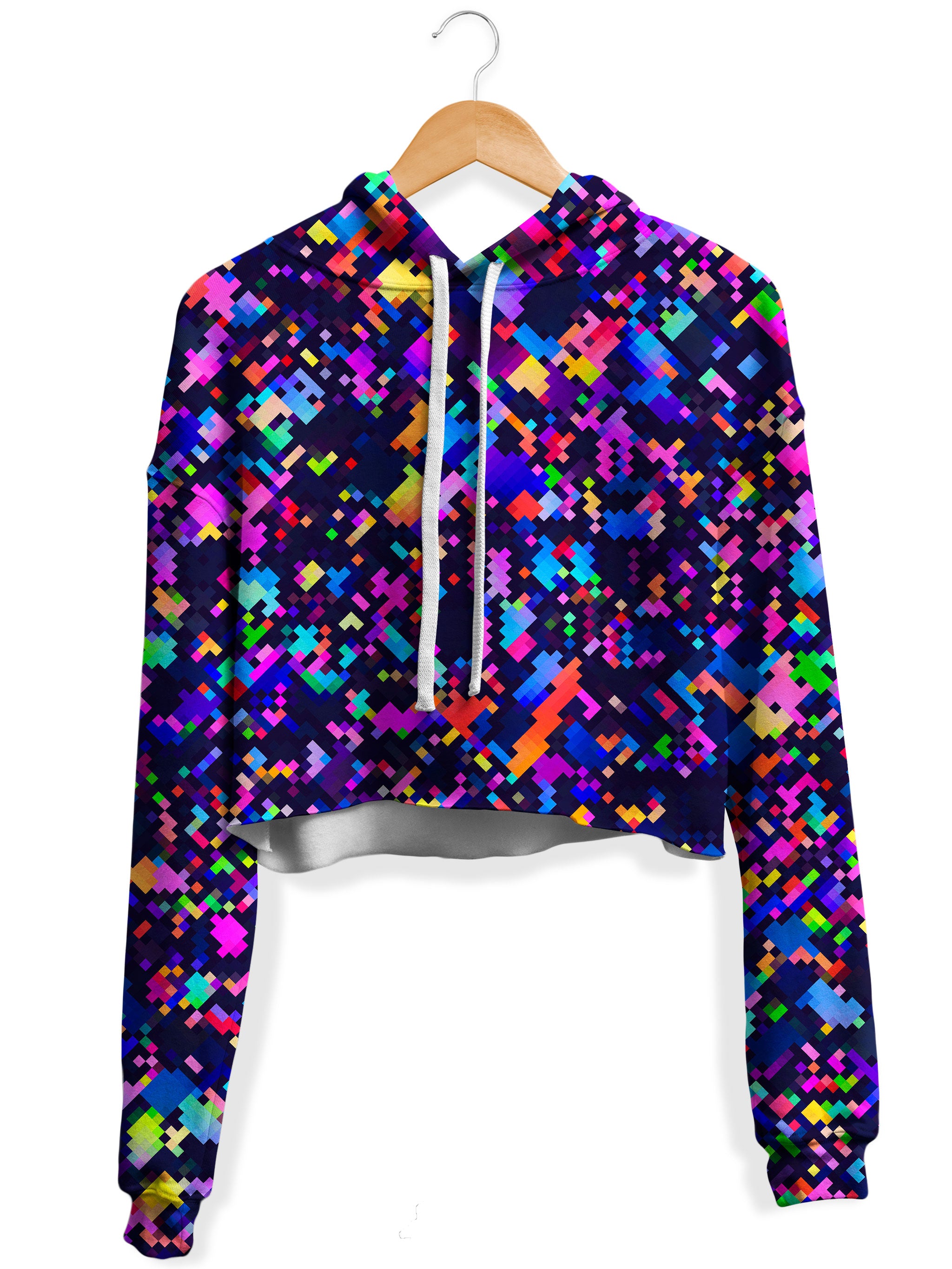 8-Bit Confetti Fleece Crop Hoodie – iEDM