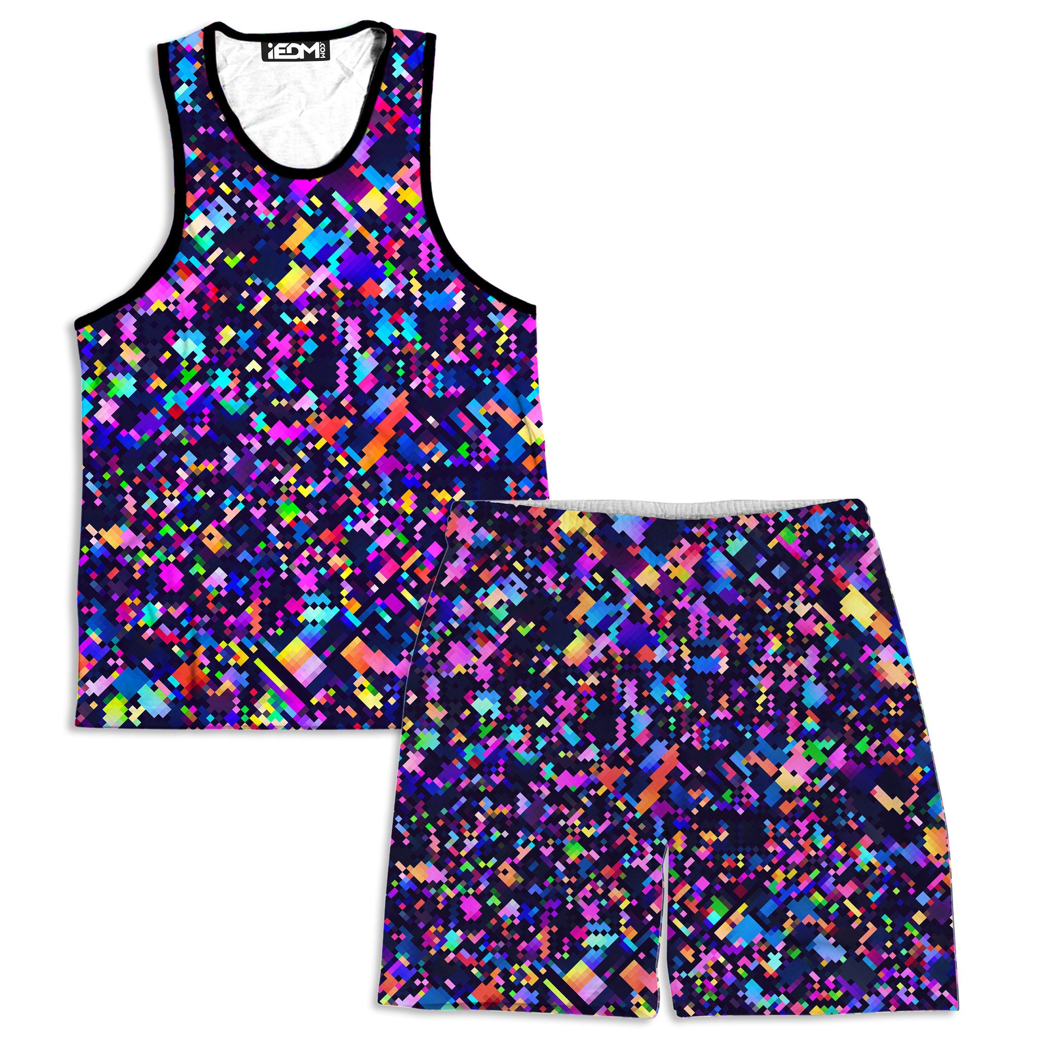 8-Bit Confetti Men's Tank and Shorts Combo | iEDM
