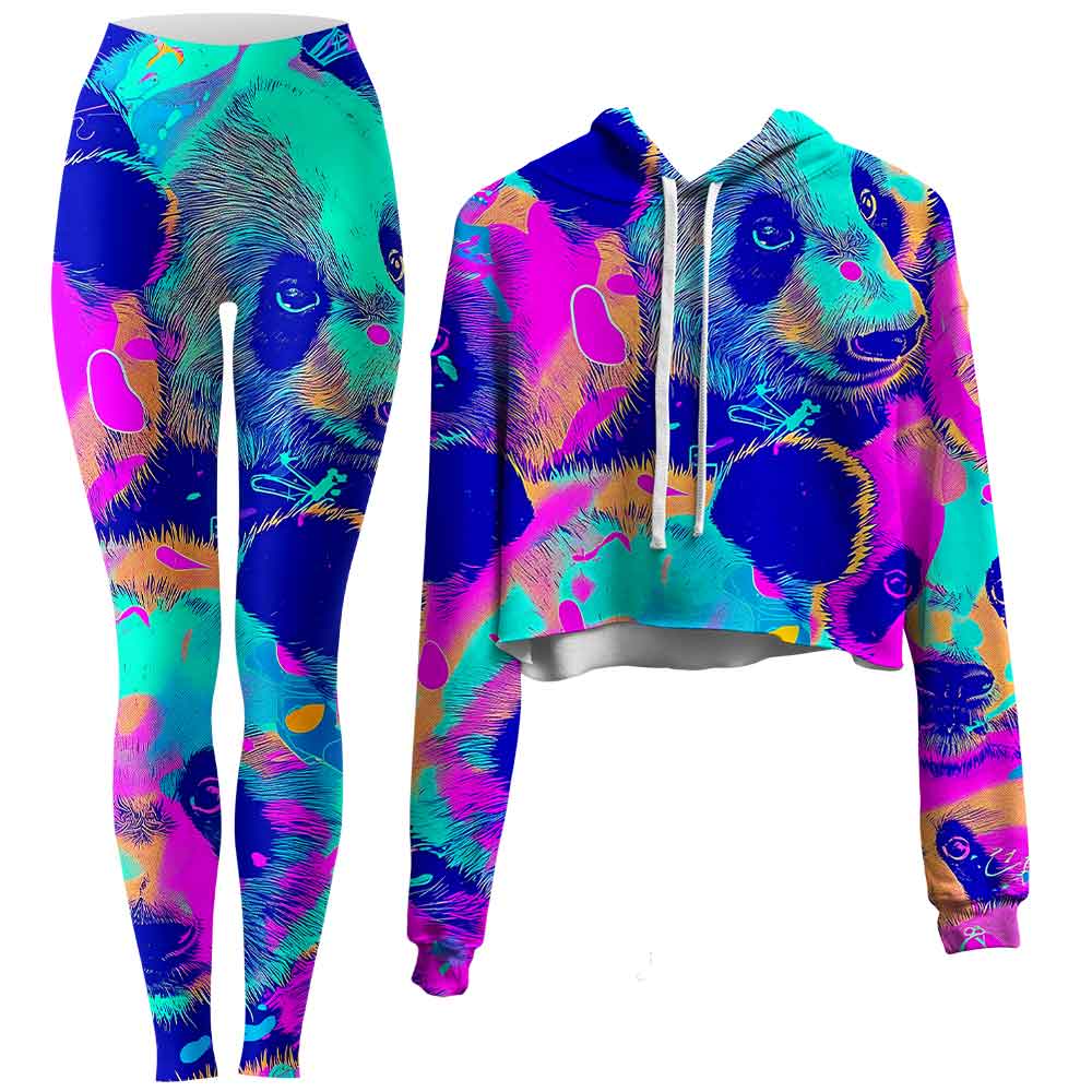 Panda Melt Crop Hoodie and Leggings Combo – iEDM