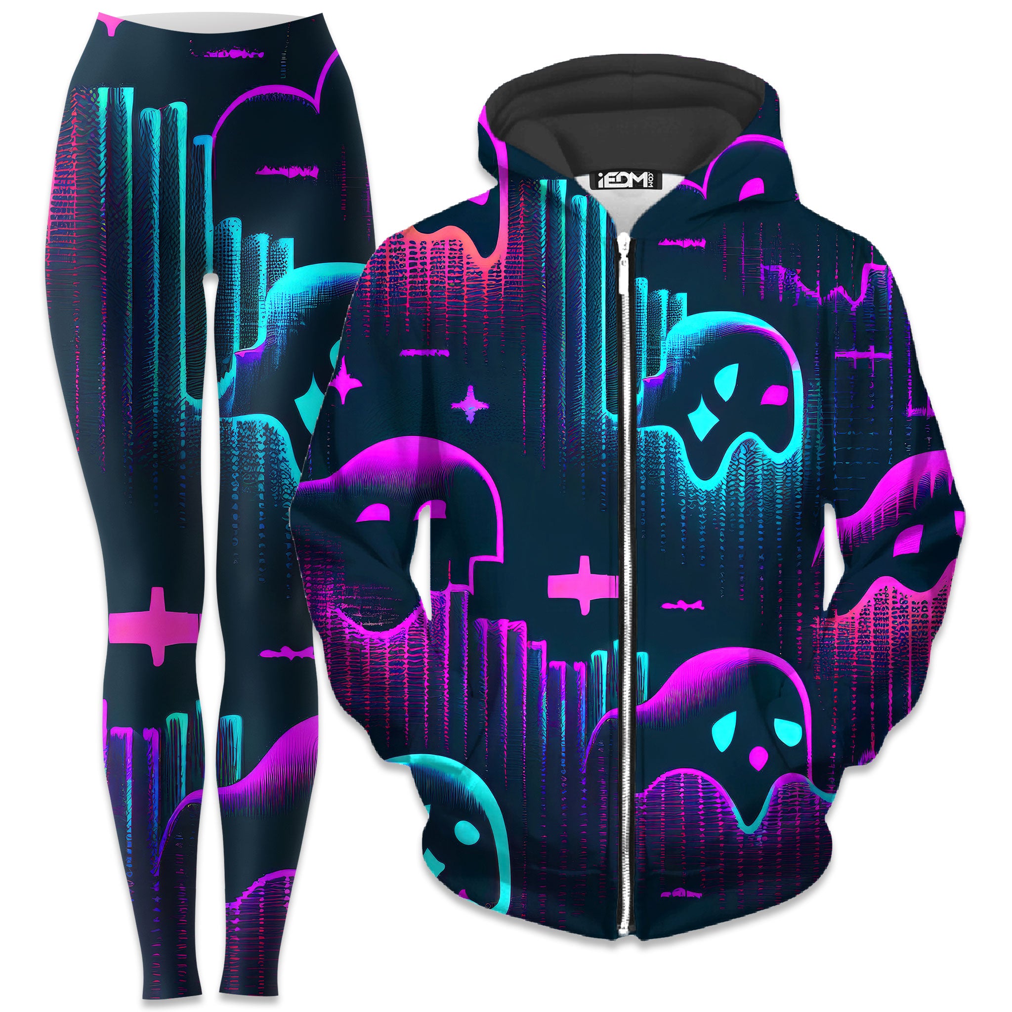 Ghost Melt Zip-Up Hoodie and Leggings Combo | iEDM