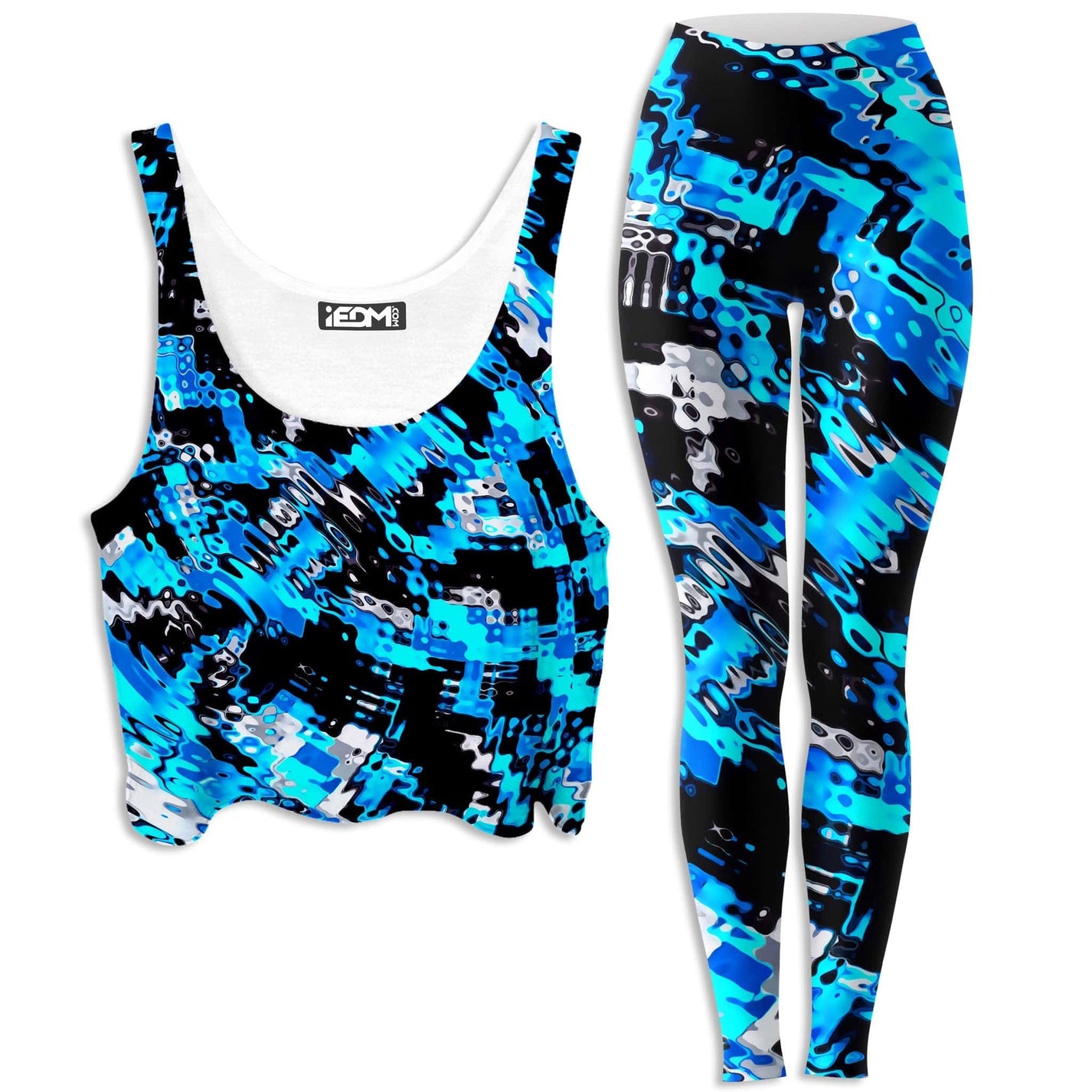 Aqua Rave Crop Top and Leggings Combo | iEDM