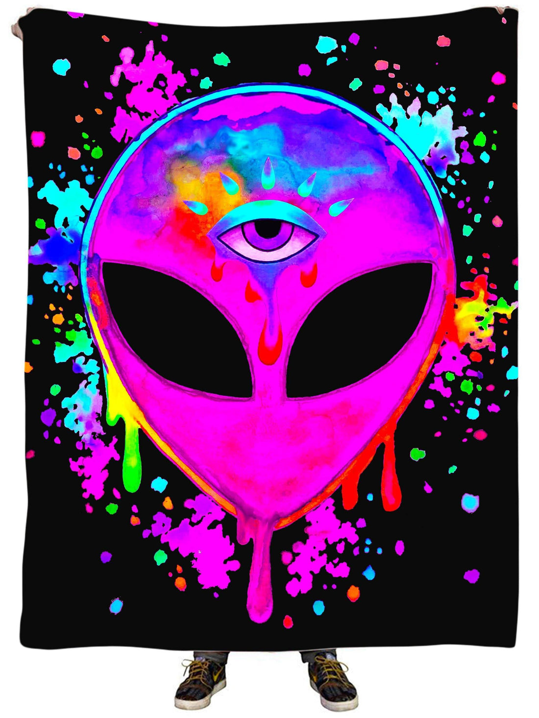 Splatter Alien Pink Plush Blanket | iEDM
