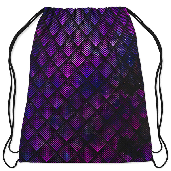 Galactic Dragon Scale Purple Drawstring Bag | iEDM