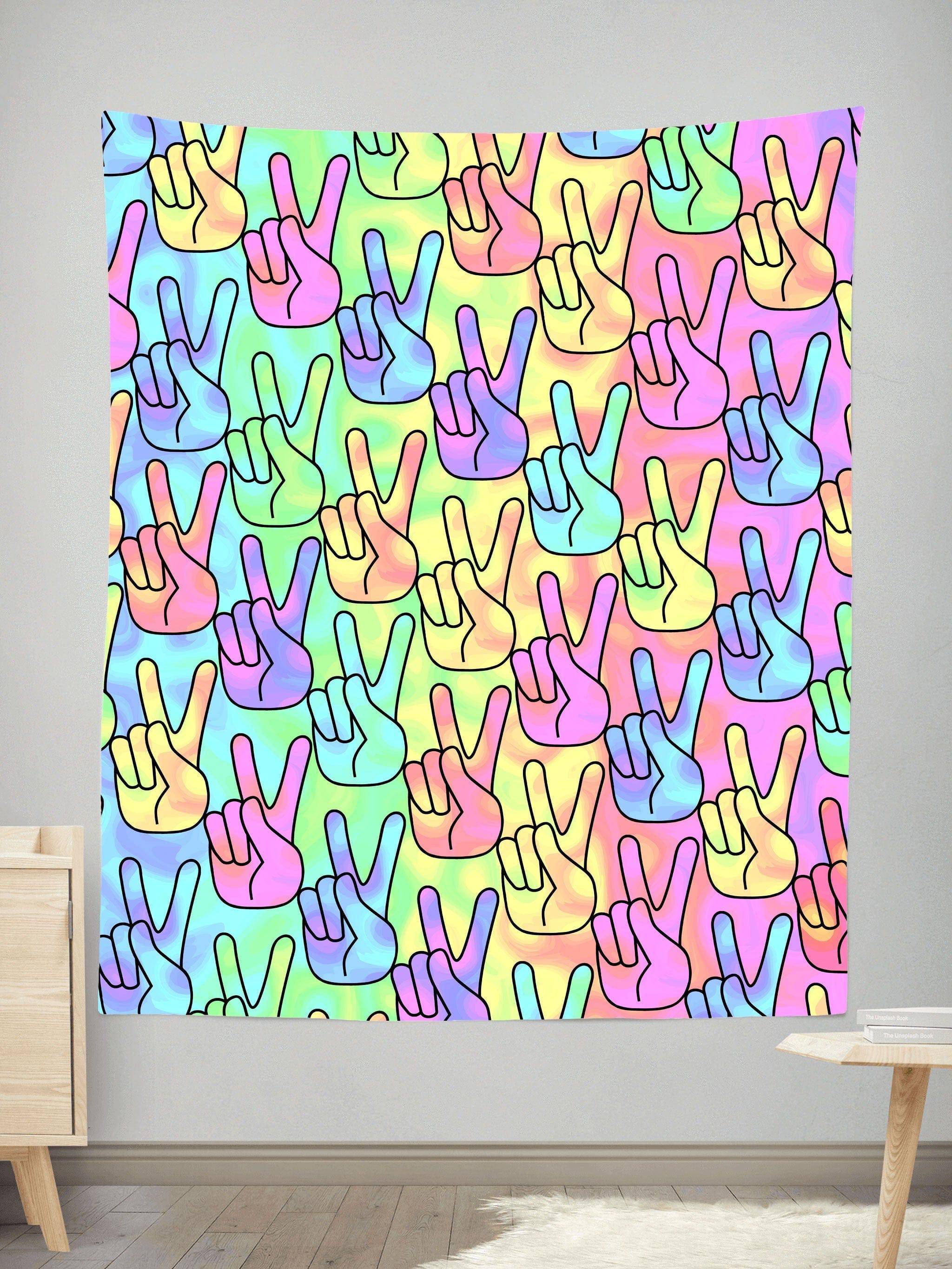 Trippy Peace Signs Tapestry
